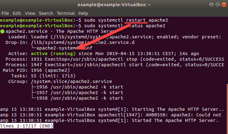 Ubuntu How To Start Stop Restart Apache Server