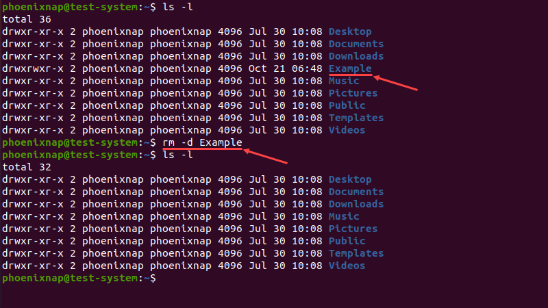 Remove Only Directory Linux