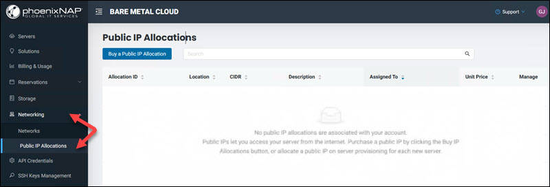 BMC Public IP Management via Portal and API