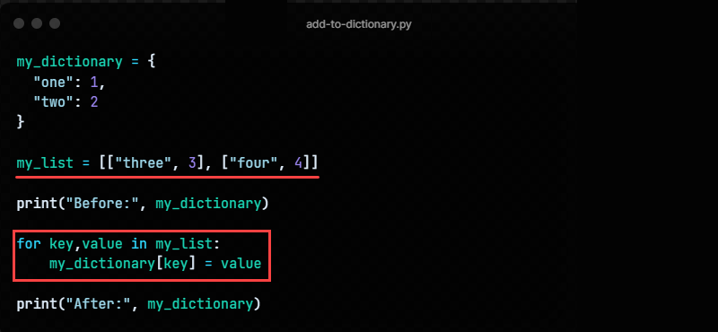 How To Add Items To A Python Dictionary 
