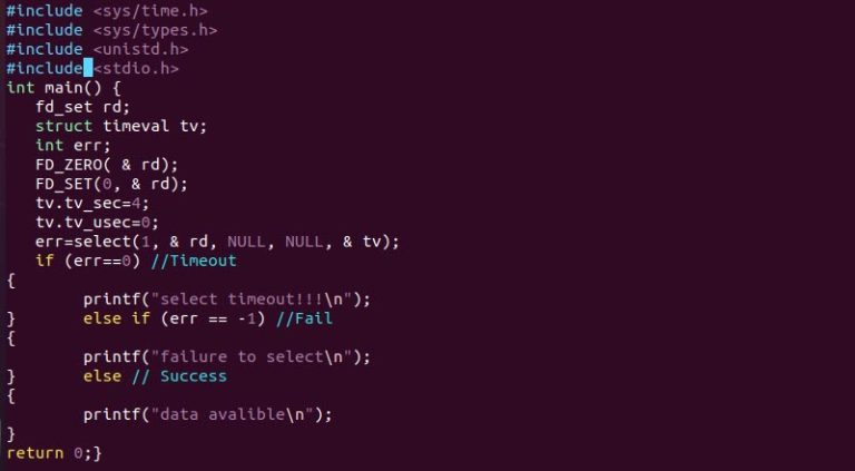 Linux select() - Synchronous I/O Multiplexing