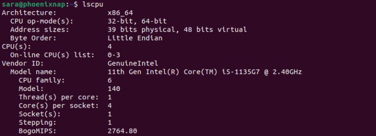 lscpu Command in Linux | phoenixNAP KB