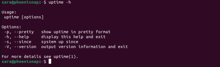 Linux Uptime Command: Syntax, Options, Examples