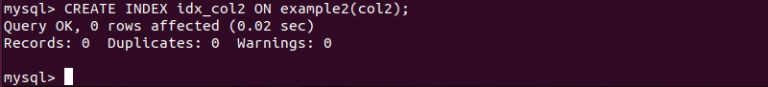 MySQL: Create Table Index