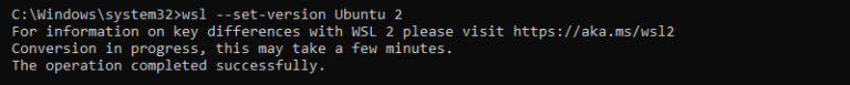 Upgrade WSL to WSL2