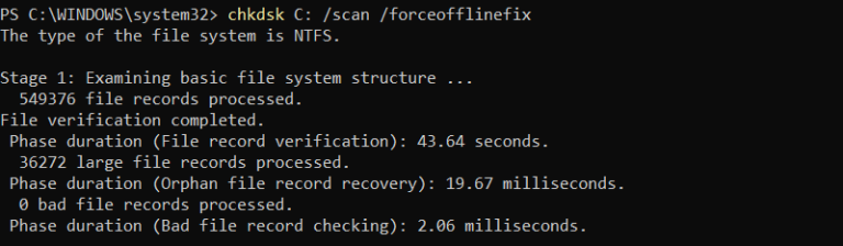 chkdsk Command with Examples | phoenixNAP KB