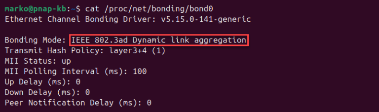 How to Check Dual Network Card LACP Bonds | Knowledge Base by phoenixNAP