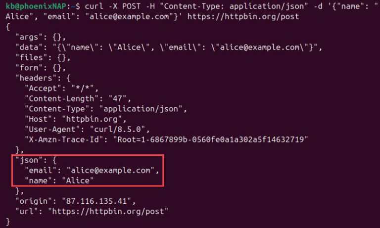 cURL POST Requests Guide | Knowledge Base by phoenixNAP
